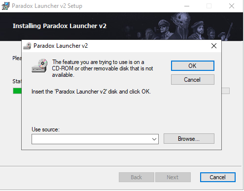 [fixed] "Insert the 'Paradox Launcher v2' disk" | Paradox Interactive Forums